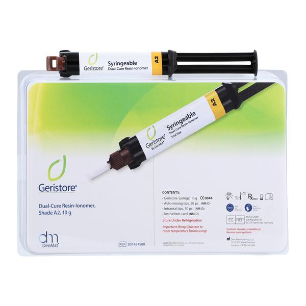 DenMat Geristore Syringe Kit A2: Self-Adhesive Dual-Cure Resin-Ionomer